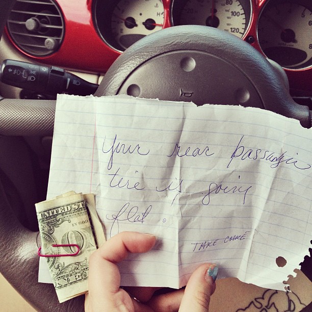 Note left on Fiancé’s car – Kindness Blog