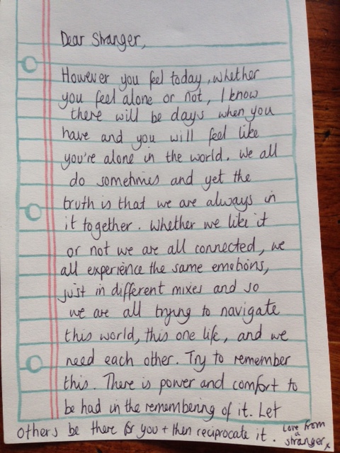 Letters Left in London by Anonymous – Kindness Blog